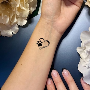 dog and heart tattoo