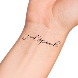 Godspeed Handwriting Word Temporary Tattoo - Etsy