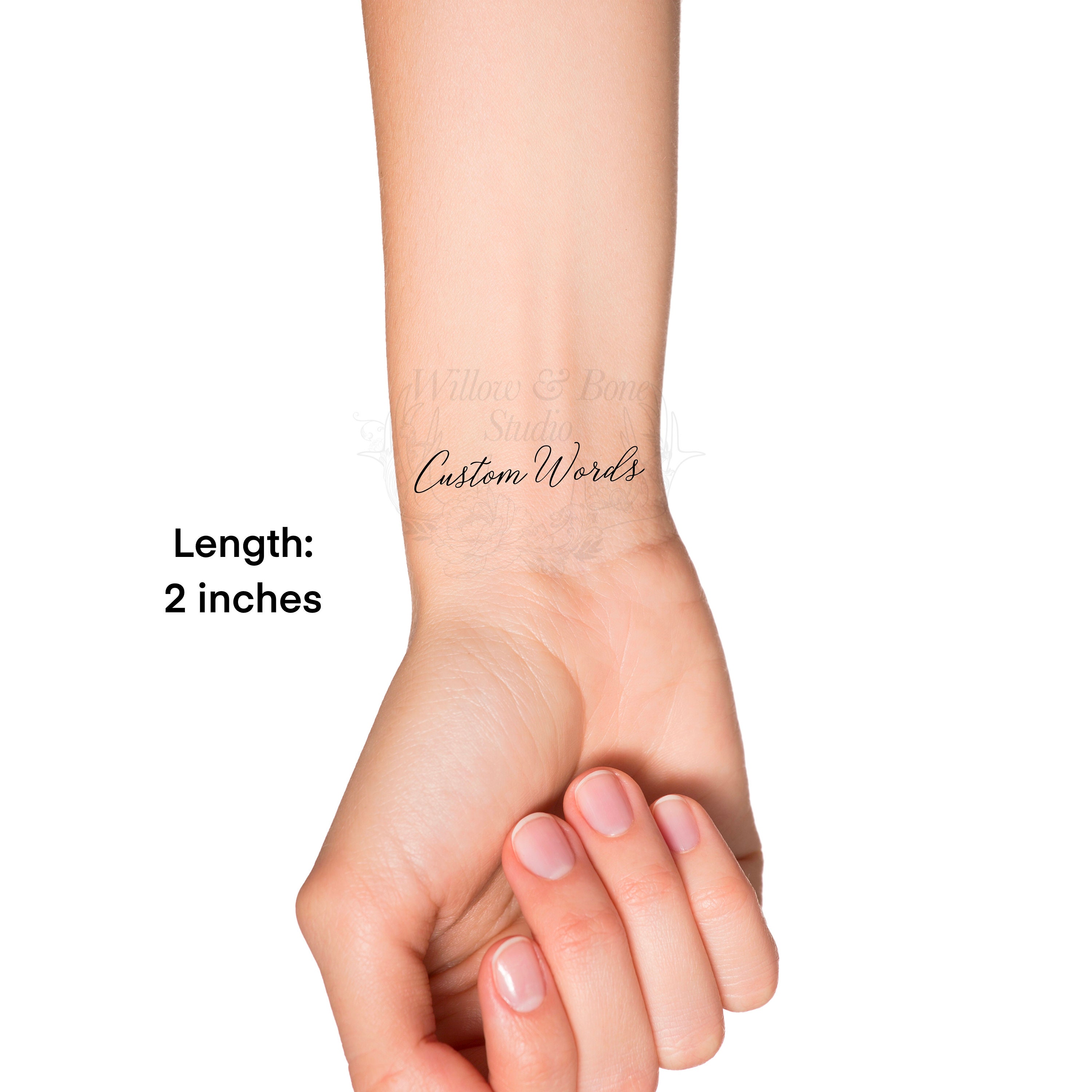 Custom Words Delicate Handwriting Temporary Tattoo - Etsy
