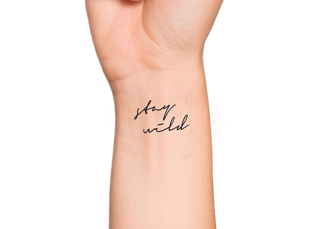 Stay Wild Handwriting Temporary Tattoo - Etsy