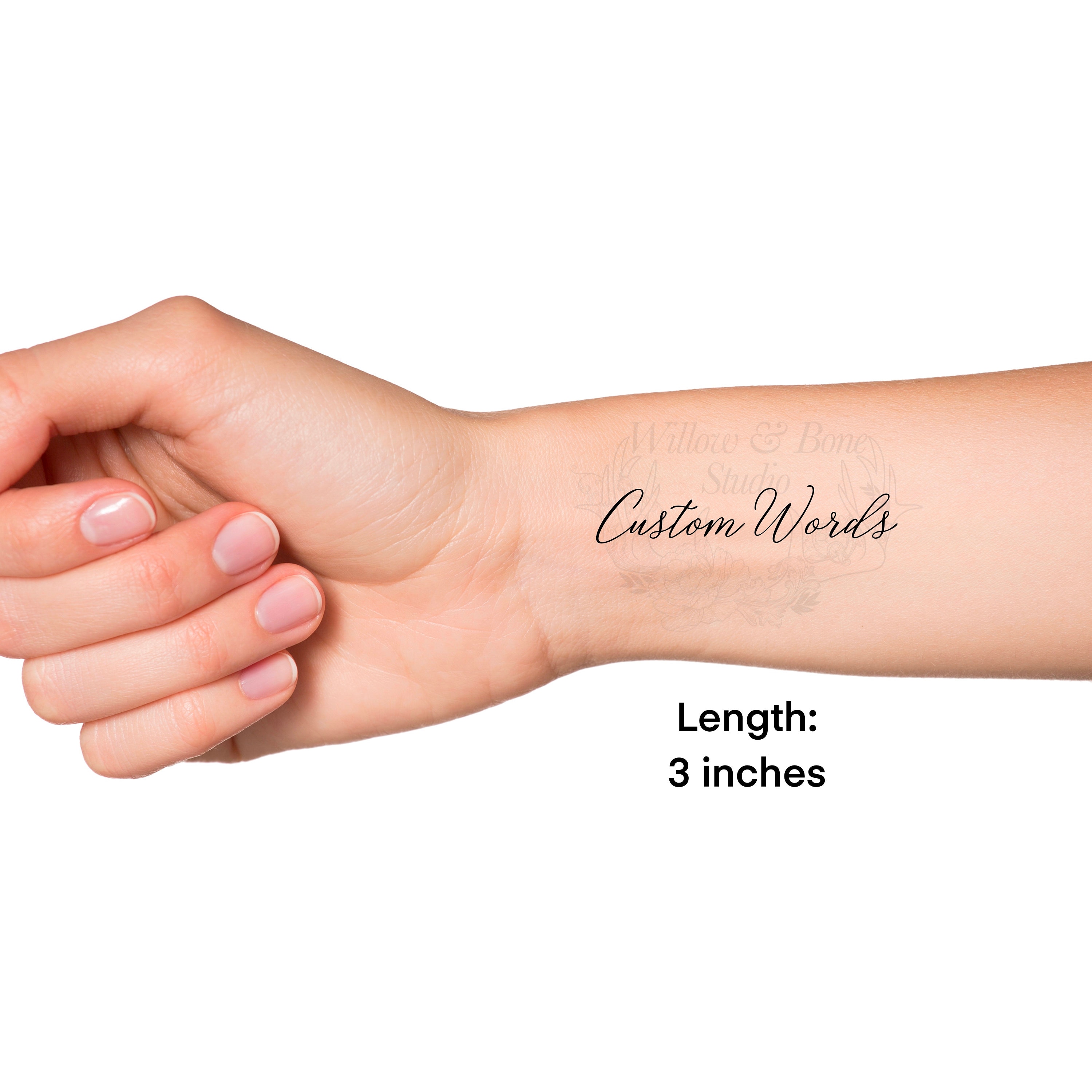 Custom Words Delicate Handwriting Temporary Tattoo - Etsy