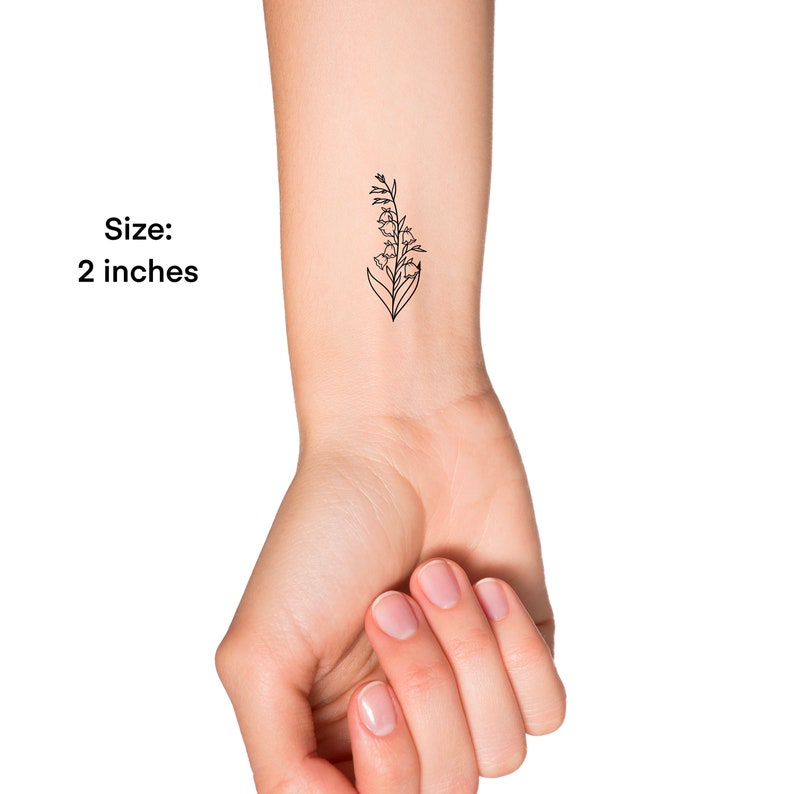 May Birth Month Flower: Lily of the Valley Temporary Tattoo - Birth ...