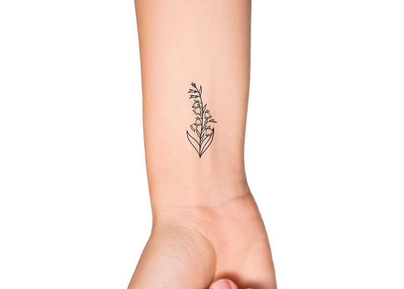 May Birth Month Flower: Lily of the Valley Temporary Tattoo - Birth ...