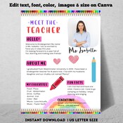 Rainbow Bright Meet the Teacher, Meet the Teacher Template, Meet the ...