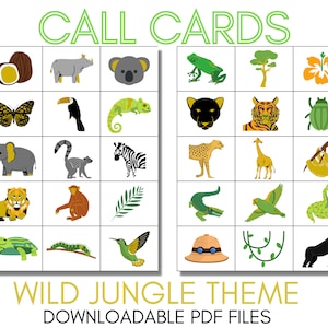 Jungle Themed Wild Bingo - Printable/downloadable Bingo Game - 30 ...