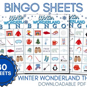 Winter Wonderland Printable/downloadable Bingo Game Winter Themed Bingo ...