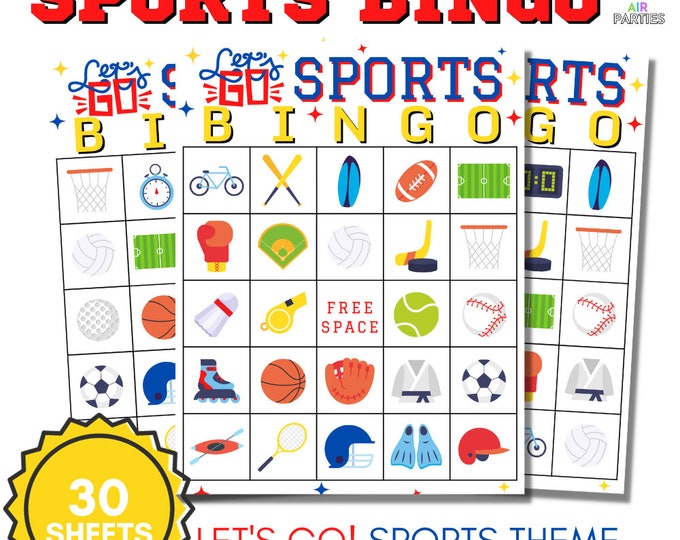 Sports Bingo Game: 30 Unique Cards (printable/downloadable) - Etsy