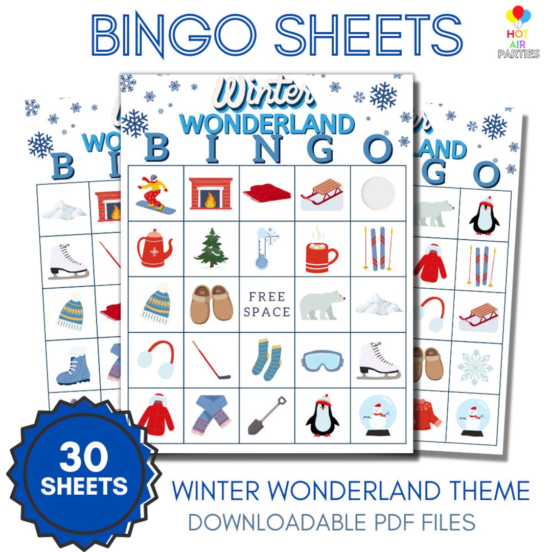 Winter Wonderland Printable/downloadable Bingo Game - Winter Themed ...
