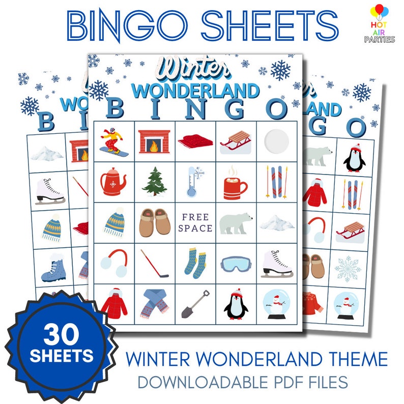 Winter Wonderland Printable/downloadable Bingo Game - Winter Themed ...