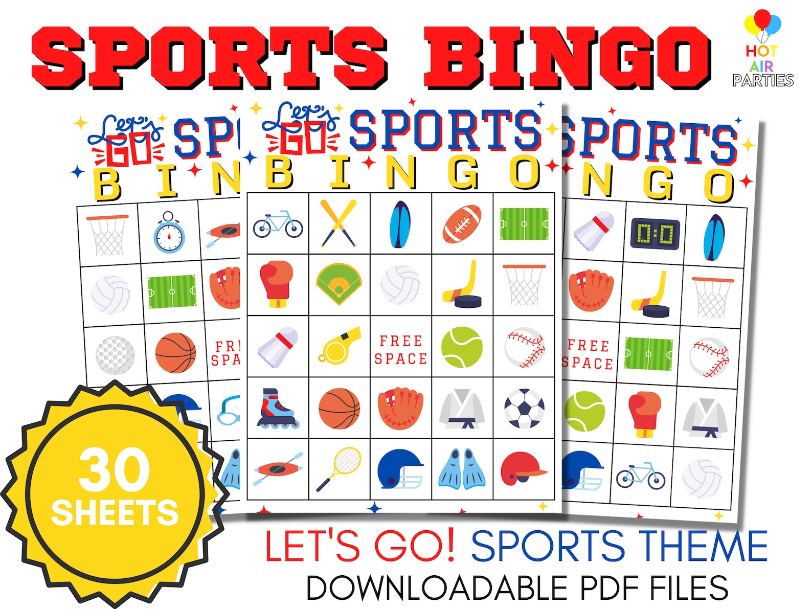Sports Bingo Game: 30 Unique Cards (printable/downloadable) - Etsy