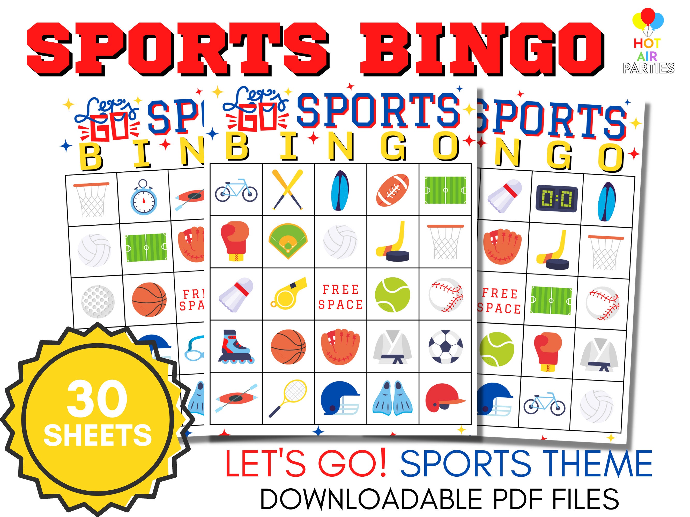 Sports Bingo - Printable/downloadable Bingo Game - Let's Go Sports ...