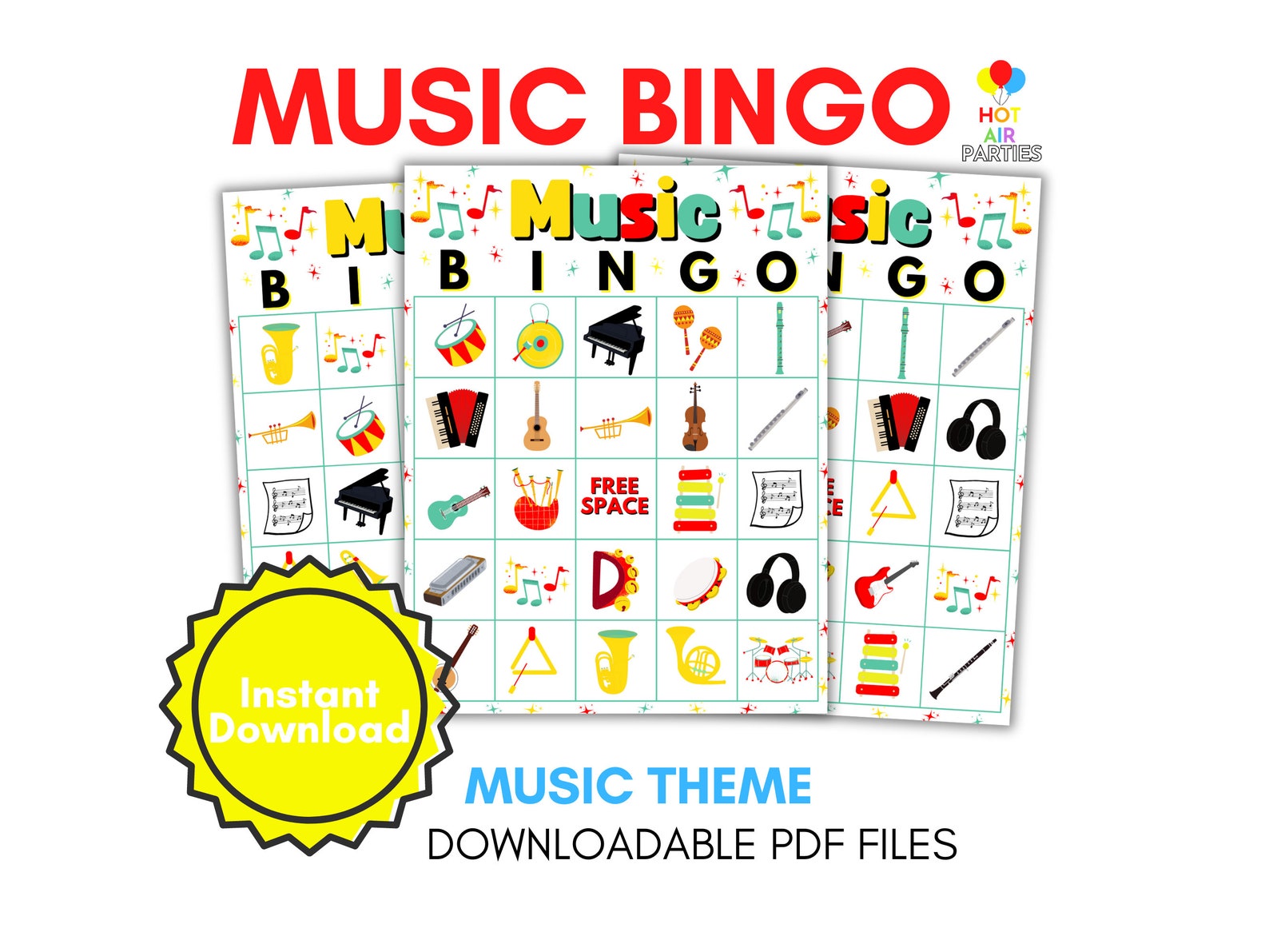Music Bingo Game: 30 Unique Cards (PDF Download) - Etsy
