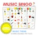 Music Printable/downloadable Bingo Game - Music-themed Bingo - 30 ...