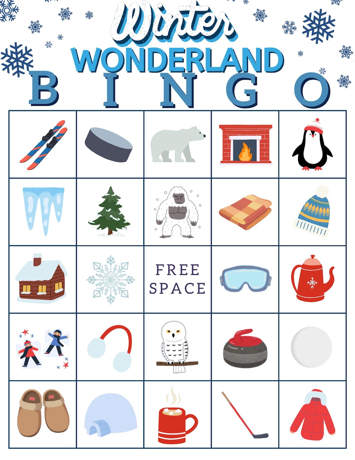 Winter Wonderland Bingo Game: 40 Unique Cards (PDF Download) - Etsy Canada