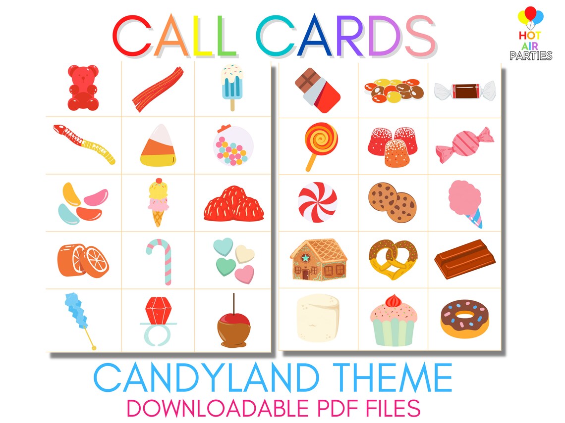 Candyland Printable/downloadable Bingo Game Candy Themed Sugar-inspired ...