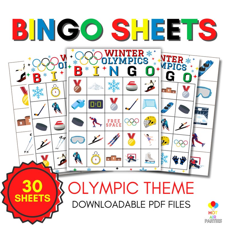 Winter Olympics Bingo - 30 Unique Cards (printable/downloadable) - Etsy ...