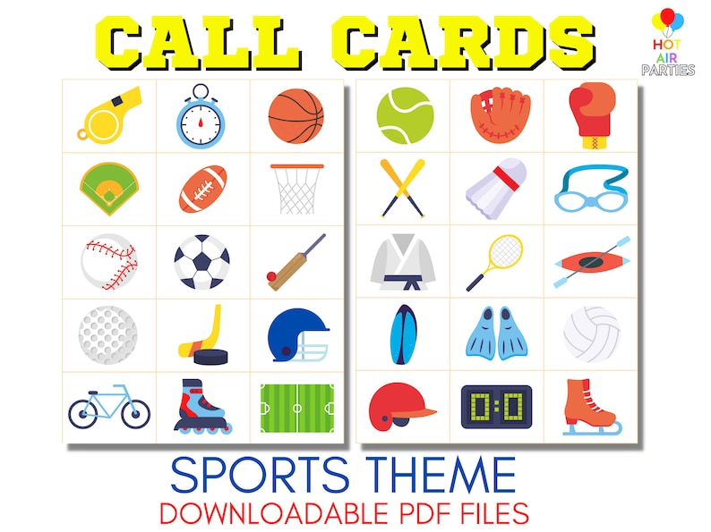 Sports Bingo Game: 30 Unique Cards (printable/downloadable) - Etsy