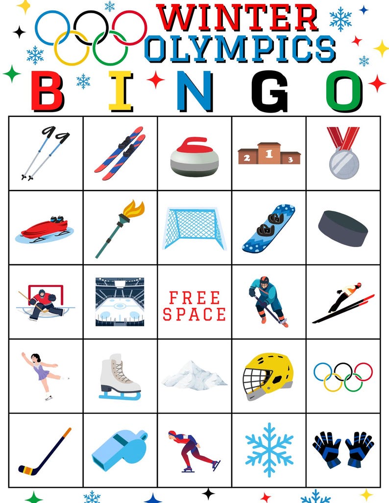 Winter Olympics Bingo - 30 Unique Cards (printable/downloadable) - Etsy ...