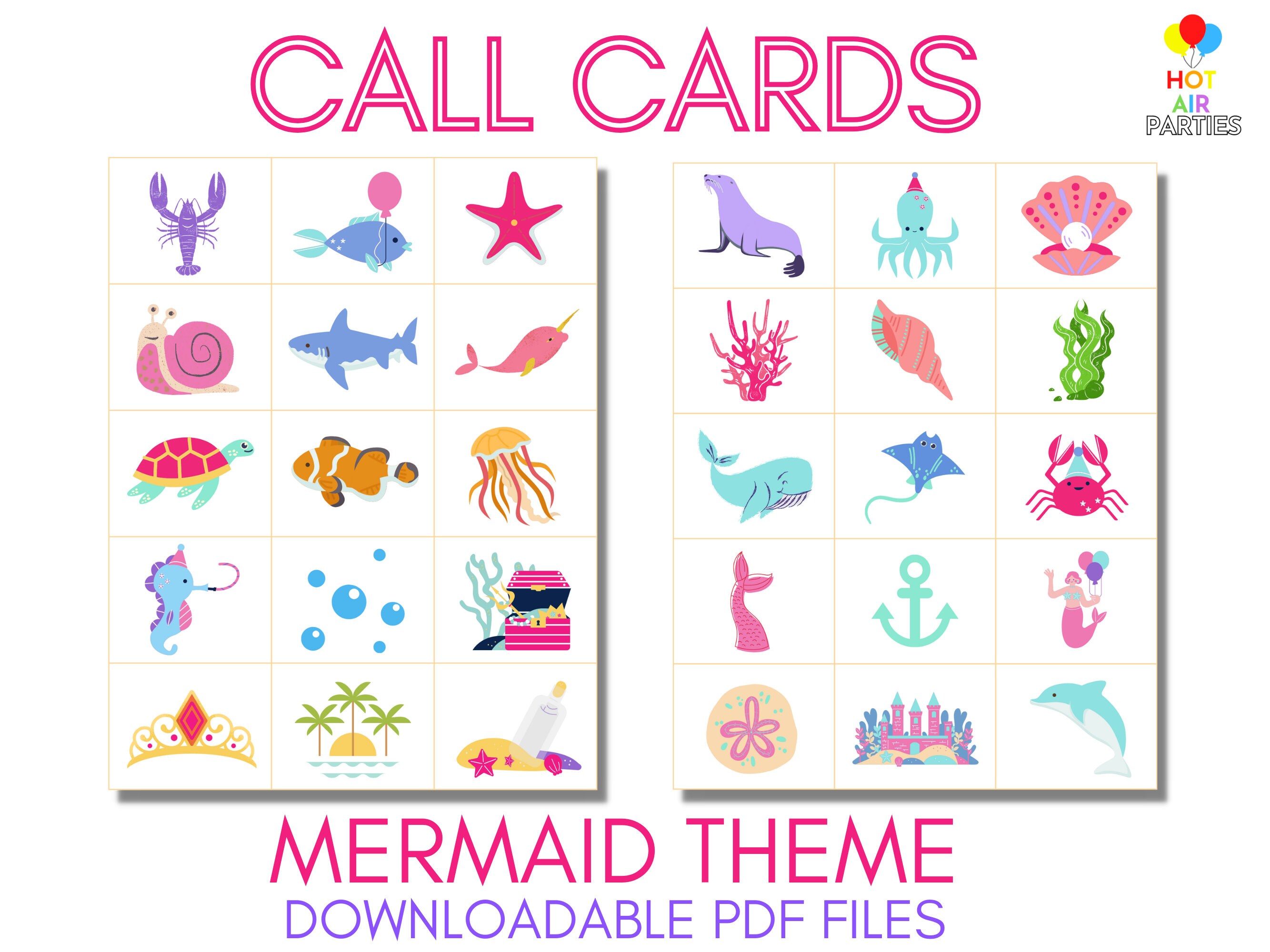 Printable/downloadable Bingo Game Magical Mermaid Bingo 30 Unique Bingo ...