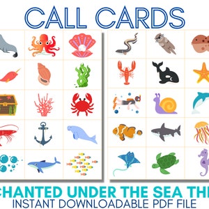 Printable/downloadable Bingo Game Ocean Under the Sea Theme Bingo 30 ...