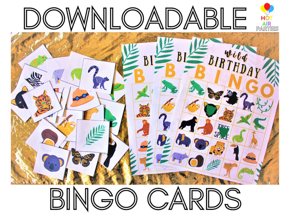 Jungle Themed Wild Bingo Printable/downloadable Bingo Game 30 Unique ...