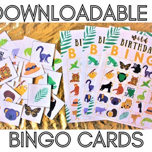 Jungle Birthday Bingo Game: 30 Unique Cards (digital Download) - Etsy