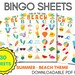Beach Bingo Game: 30 Unique Cards, Summer Theme (digital Download) - Etsy
