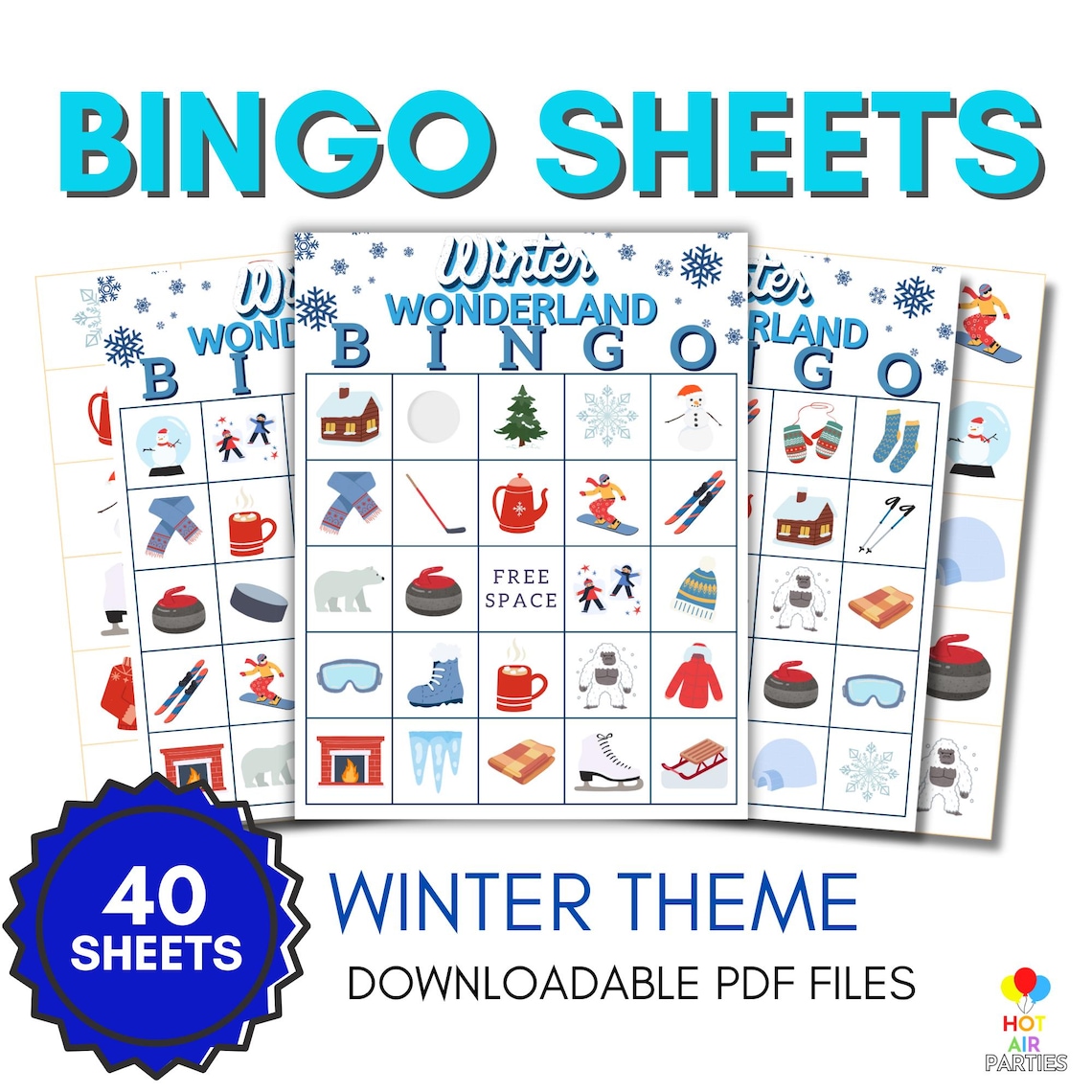 Winter Wonderland Bingo Game: 40 Unique Cards (PDF Download) - Etsy Canada