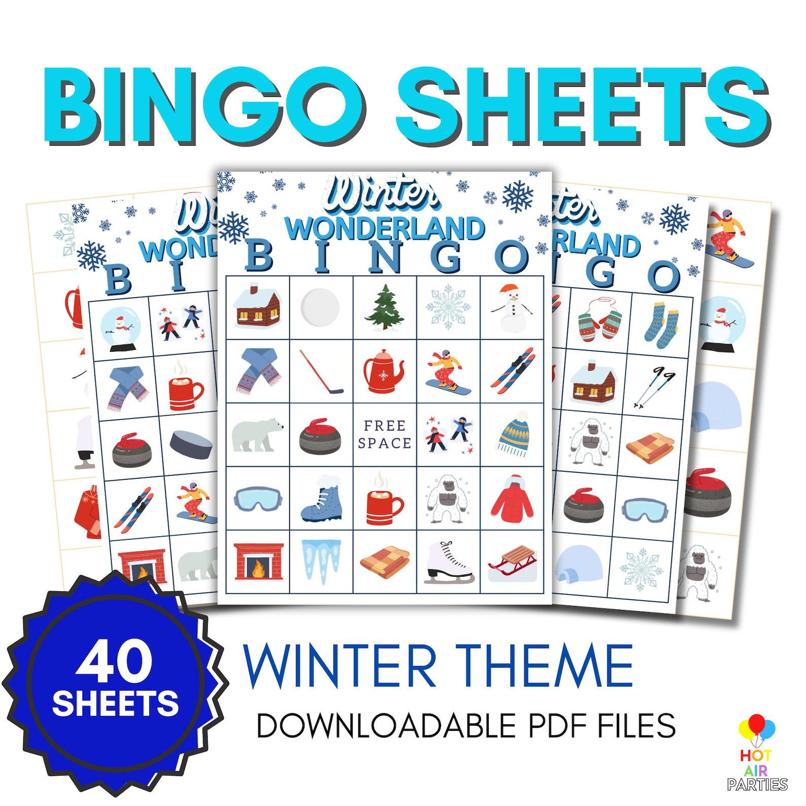 Winter Wonderland Bingo Game: 40 Unique Cards (PDF Download) - Etsy Canada