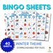 Winter Wonderland Bingo Game: 40 Unique Cards (PDF Download) - Etsy Canada