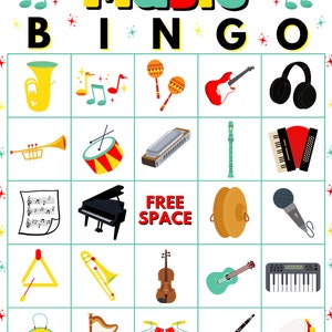 Music Bingo Game: 30 Unique Cards (PDF Download) - Etsy