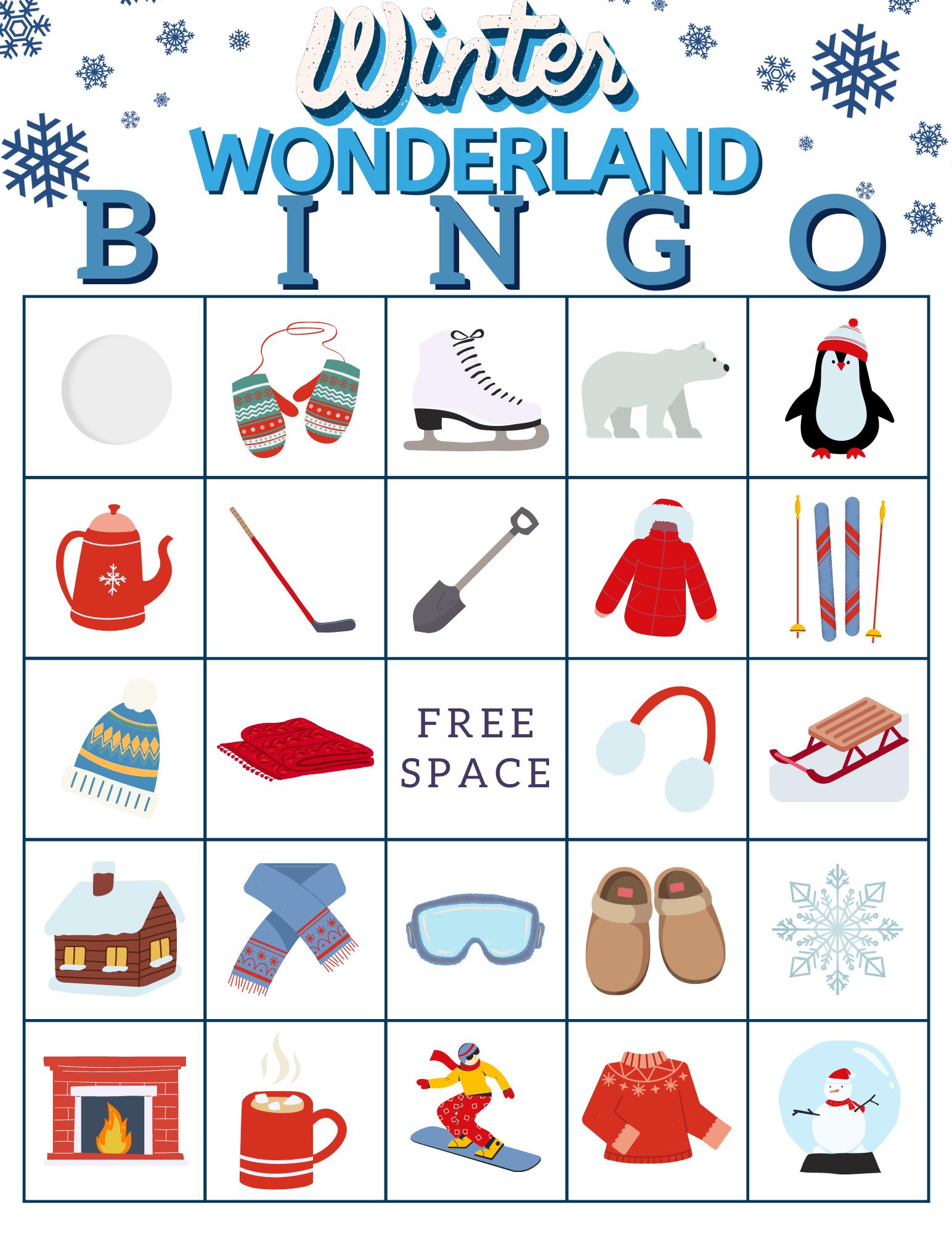 Winter Wonderland Printable/downloadable Bingo Game - Winter Themed ...