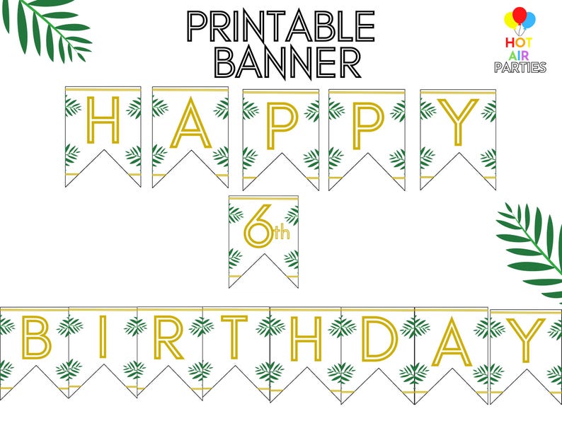 Jungle/tropical Banner - Instant Download - Etsy