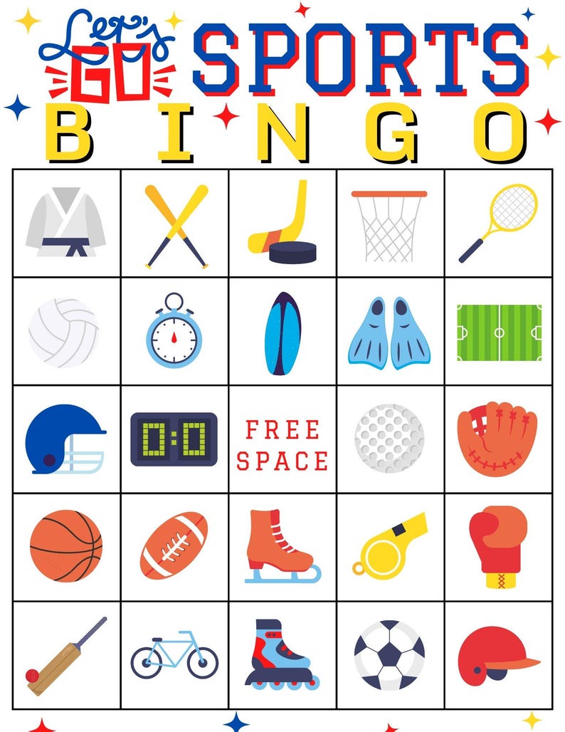 Sports Bingo Game: 30 Unique Cards (printable/downloadable) - Etsy