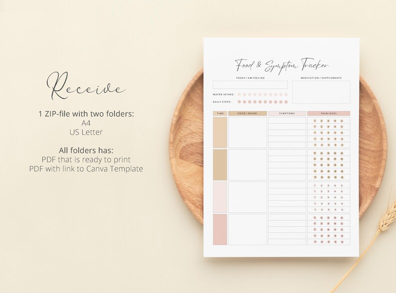 Food & Symptom Tracker Printable, IBS Tracker, Daily Food Diary, My ...