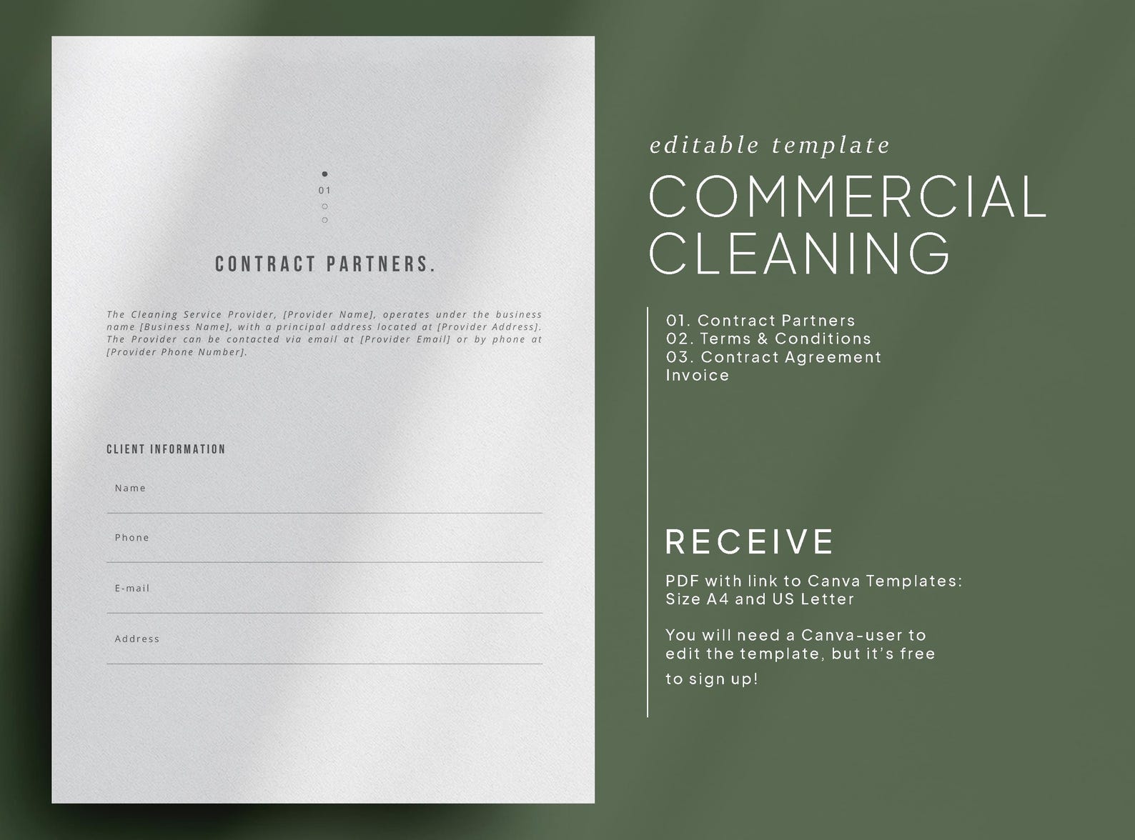 Commercial Cleaning Contract Template: Editable Services Agreement for ...