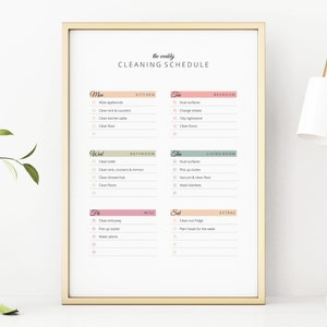 EDITABLE Cleaning Schedule | A4, US Letter | Cleaning Checklist ...