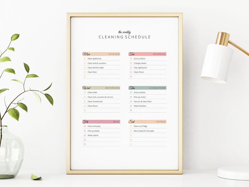 EDITABLE Cleaning Schedule A4, US Letter Cleaning Checklist Cleaning ...