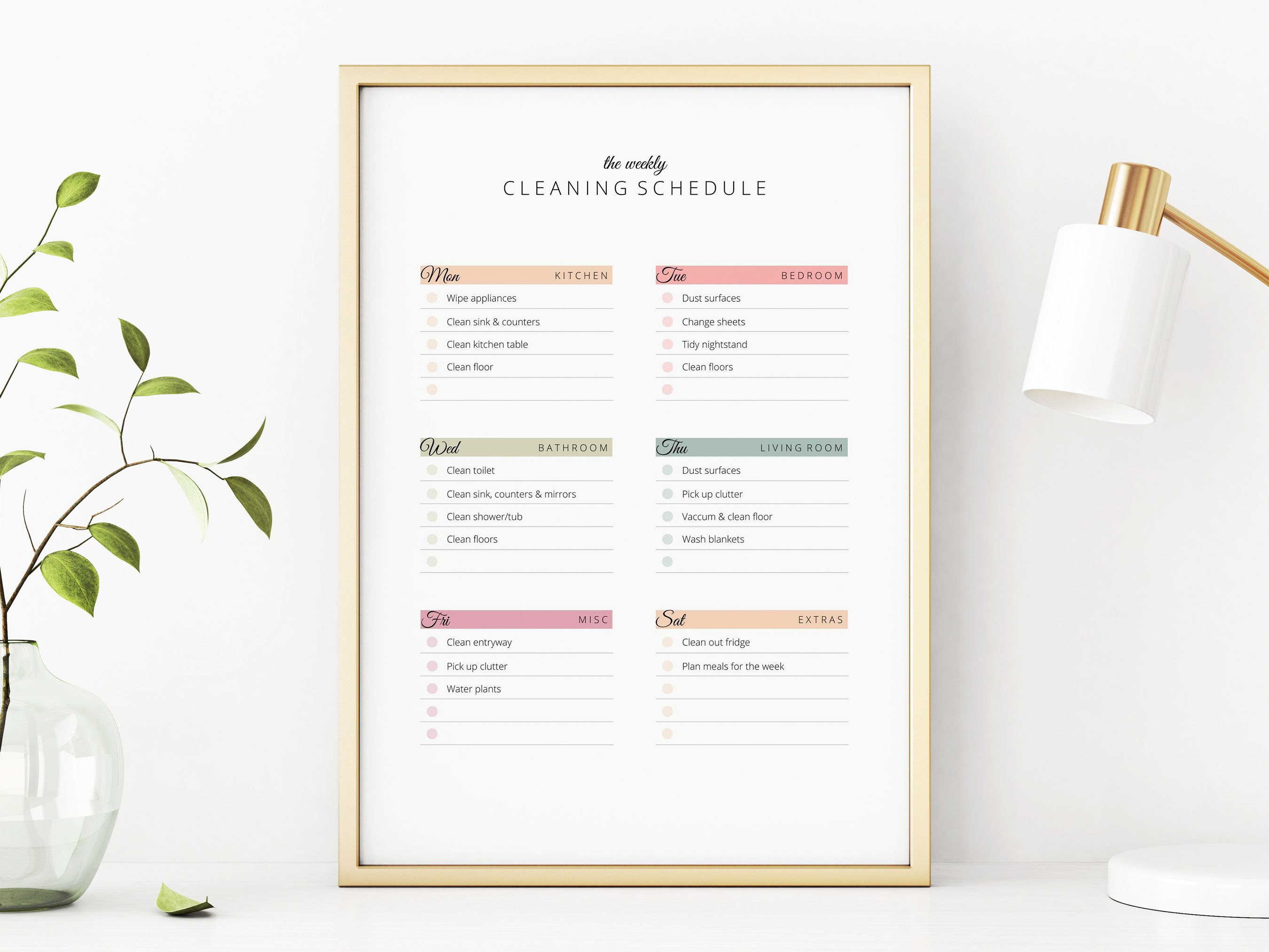 EDITABLE Cleaning Schedule A4, US Letter Cleaning Checklist Cleaning ...