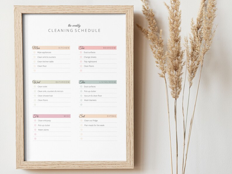 EDITABLE Cleaning Schedule A4, US Letter Cleaning Checklist Cleaning ...