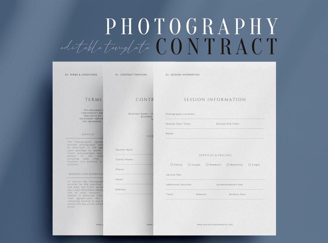 Photography Client Contract Template, Photography Forms, Client ...