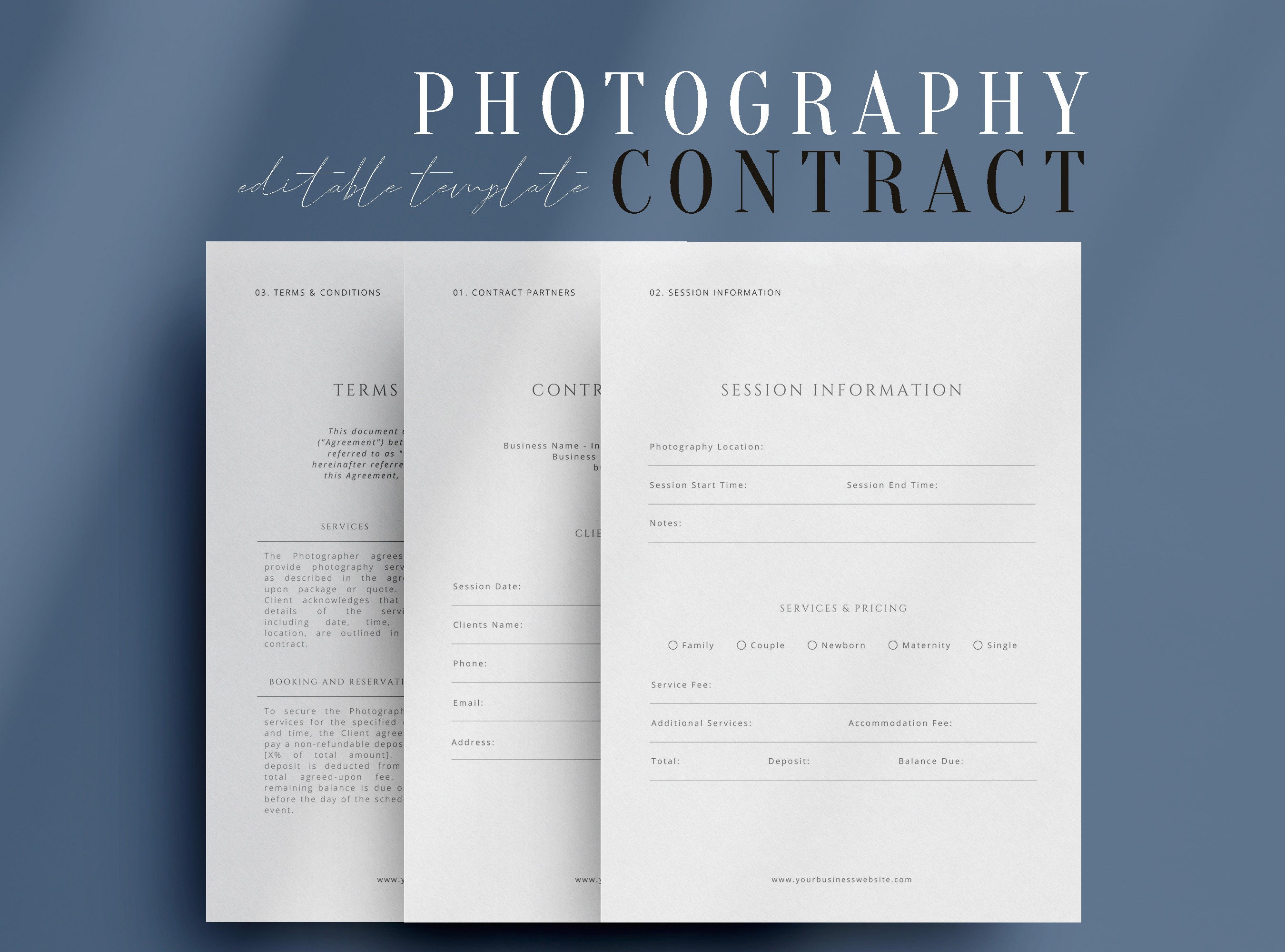 Photography Client Contract Template, Photography Forms, Client ...