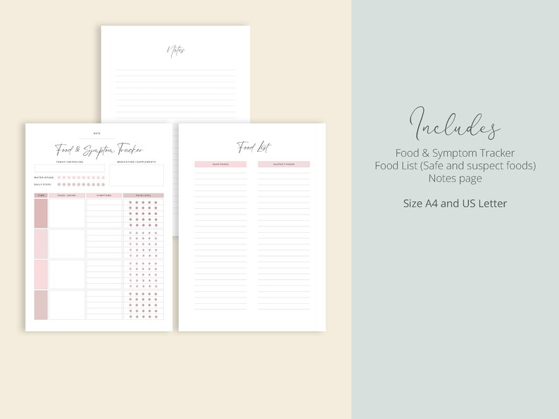 Food & Symptom Tracker Printable, IBS Tracker, Daily Food Diary, My ...