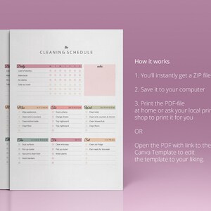 EDITABLE Cleaning Schedule | A4, US Letter | Cleaning Checklist ...