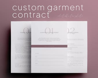 Tailor Made Clothing Agreement, Custom Garment Contract, Tailor Invoice ...