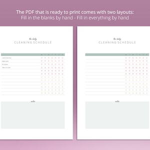 EDITABLE Cleaning Schedule | A4, US Letter | Cleaning Checklist ...