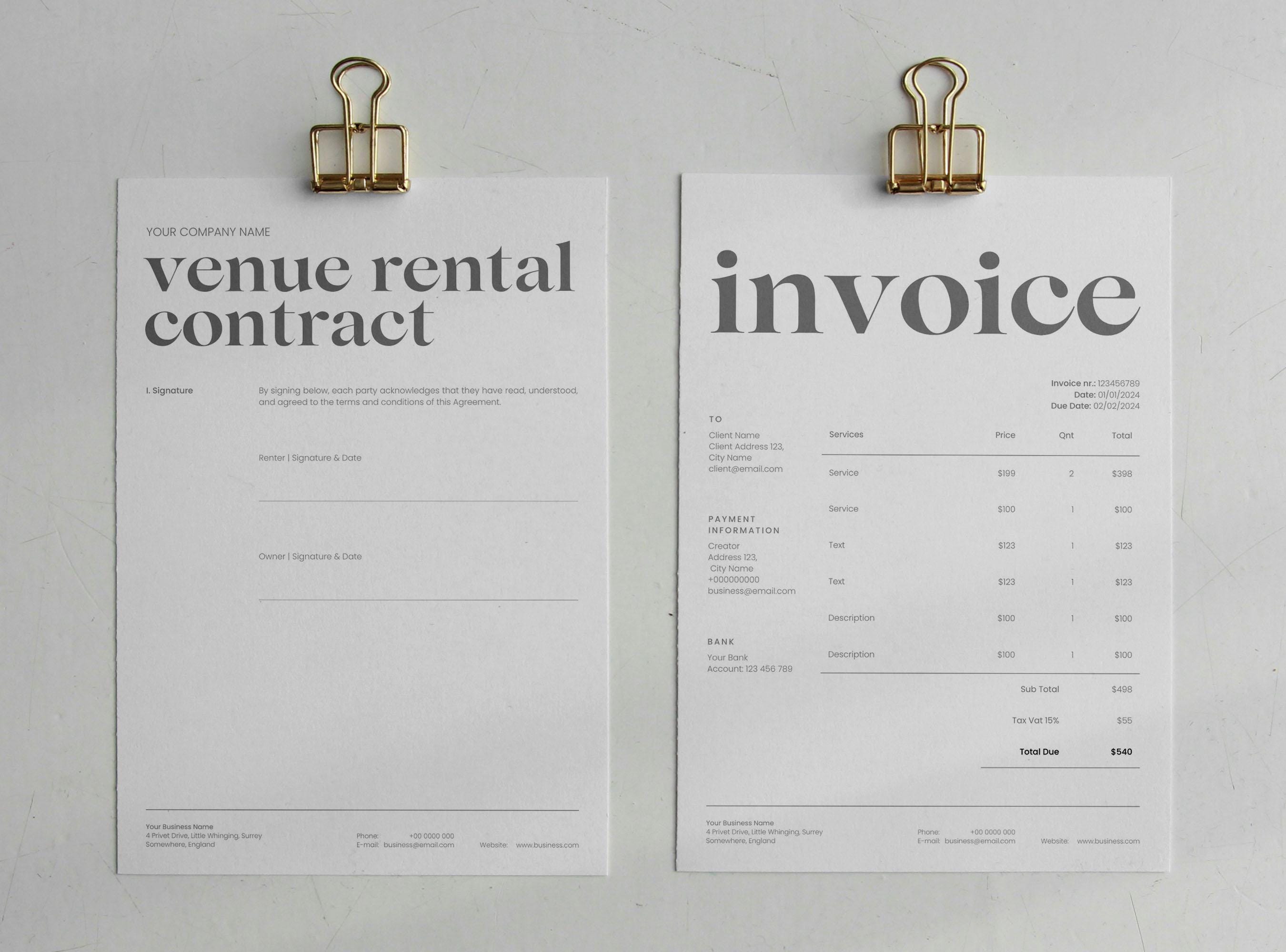 Venue Rental Agreement Template: Event Space Booking Contract - Etsy
