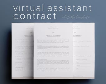 Editable Virtual Assistant Contract, Virtual Assistant Services ...
