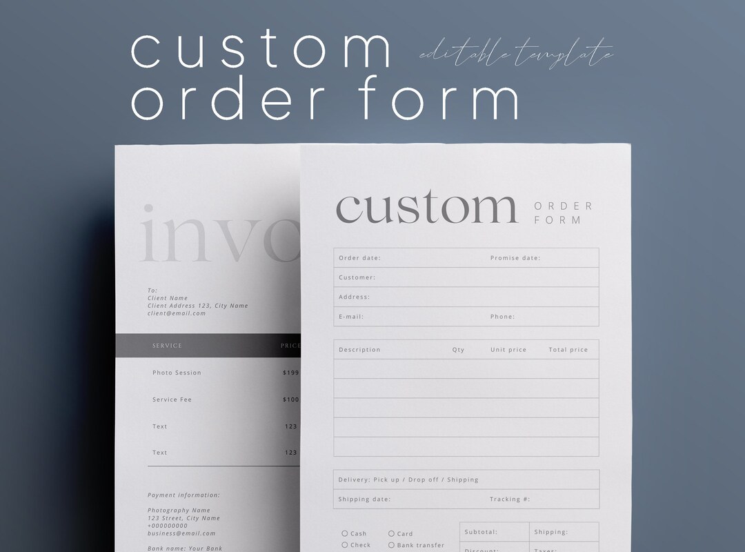 Order Form Editable, Crafters Order Form Template, Etsy Shop Craft ...