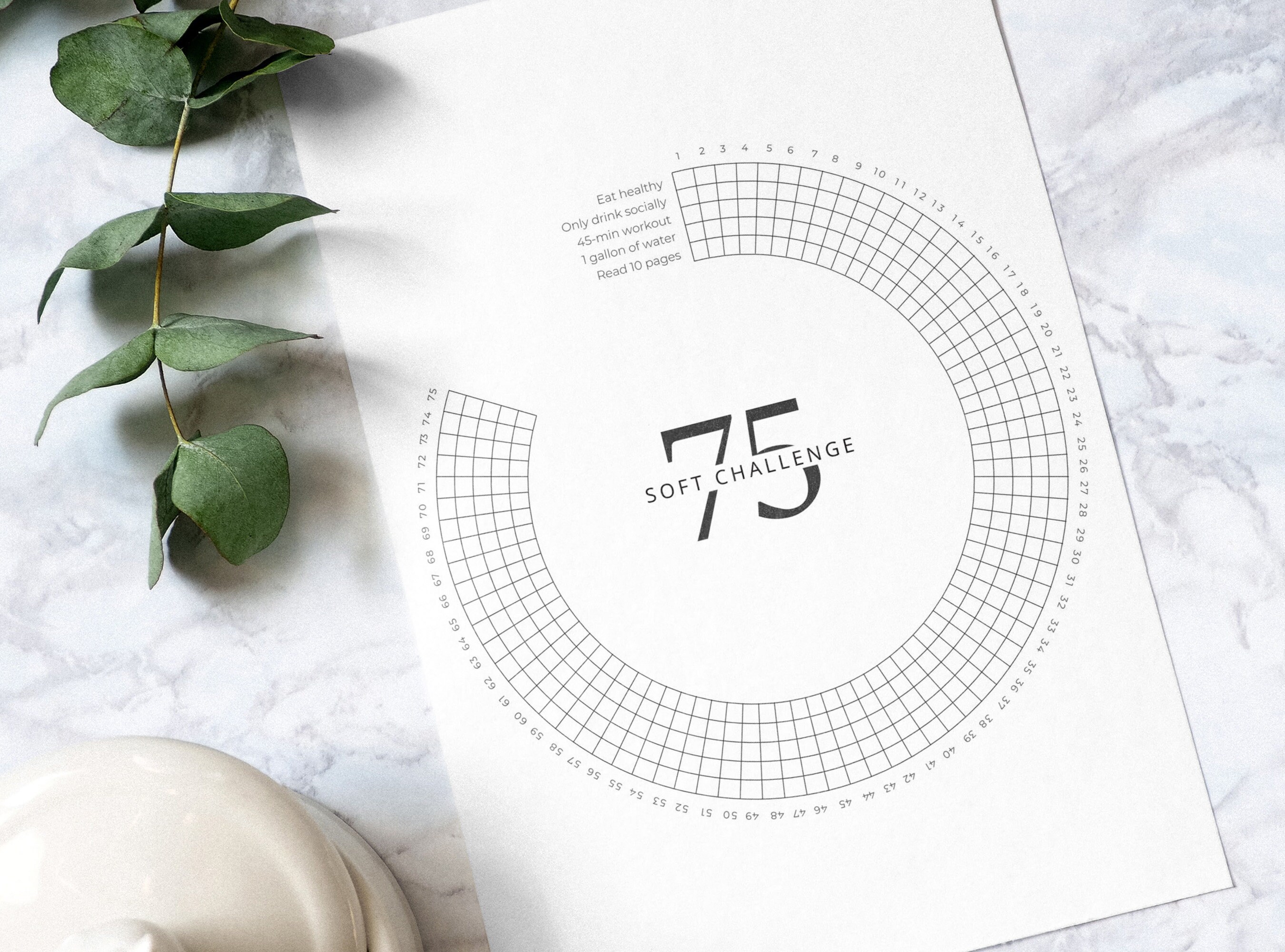 75 Soft Challenge Printable, Editable Canva Template, Easy Lifestyle ...